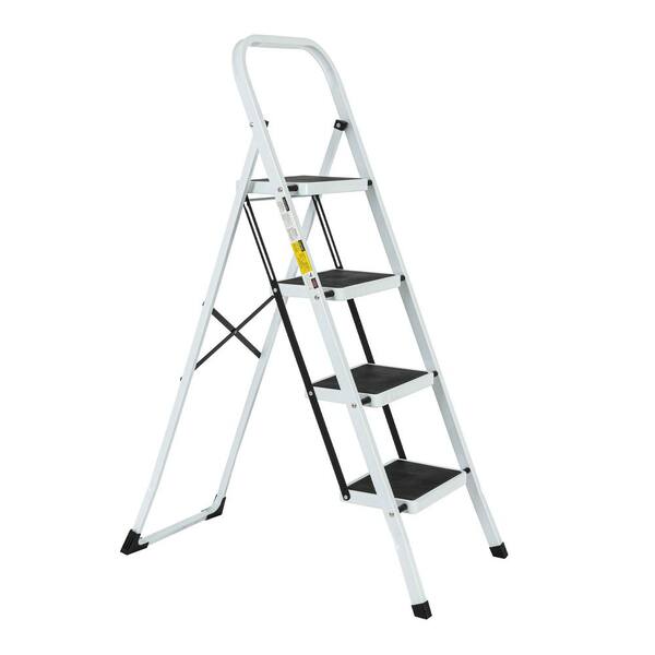 maocao hoom 4 ft. Reach Hight Four Step Iron Ladder Foldable Non-slip ...