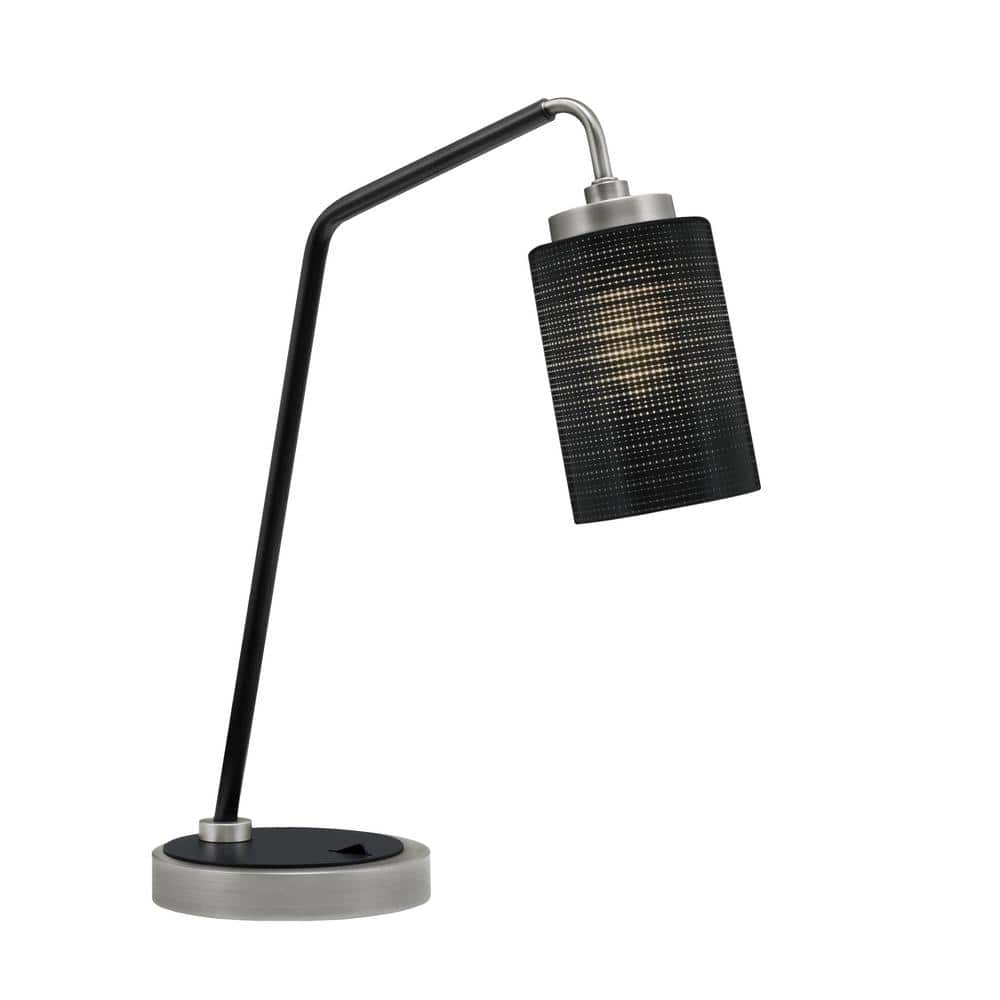 Delgado 16.5 in. Graphite and Matte Black Piano Desk Lamp with Black ...