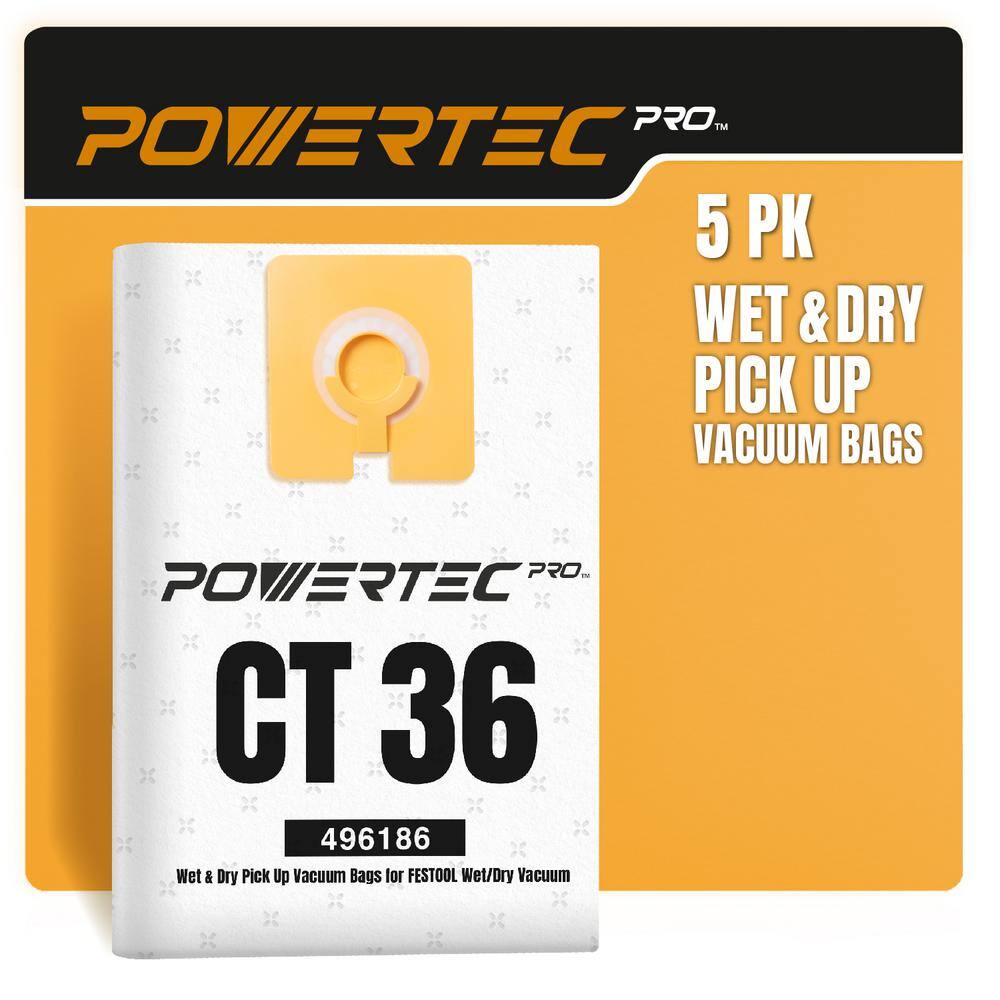 ‎POWERTEC Wet Dry Vacuum Premium Dust Bags for Wet Mess and Dry Dust ...