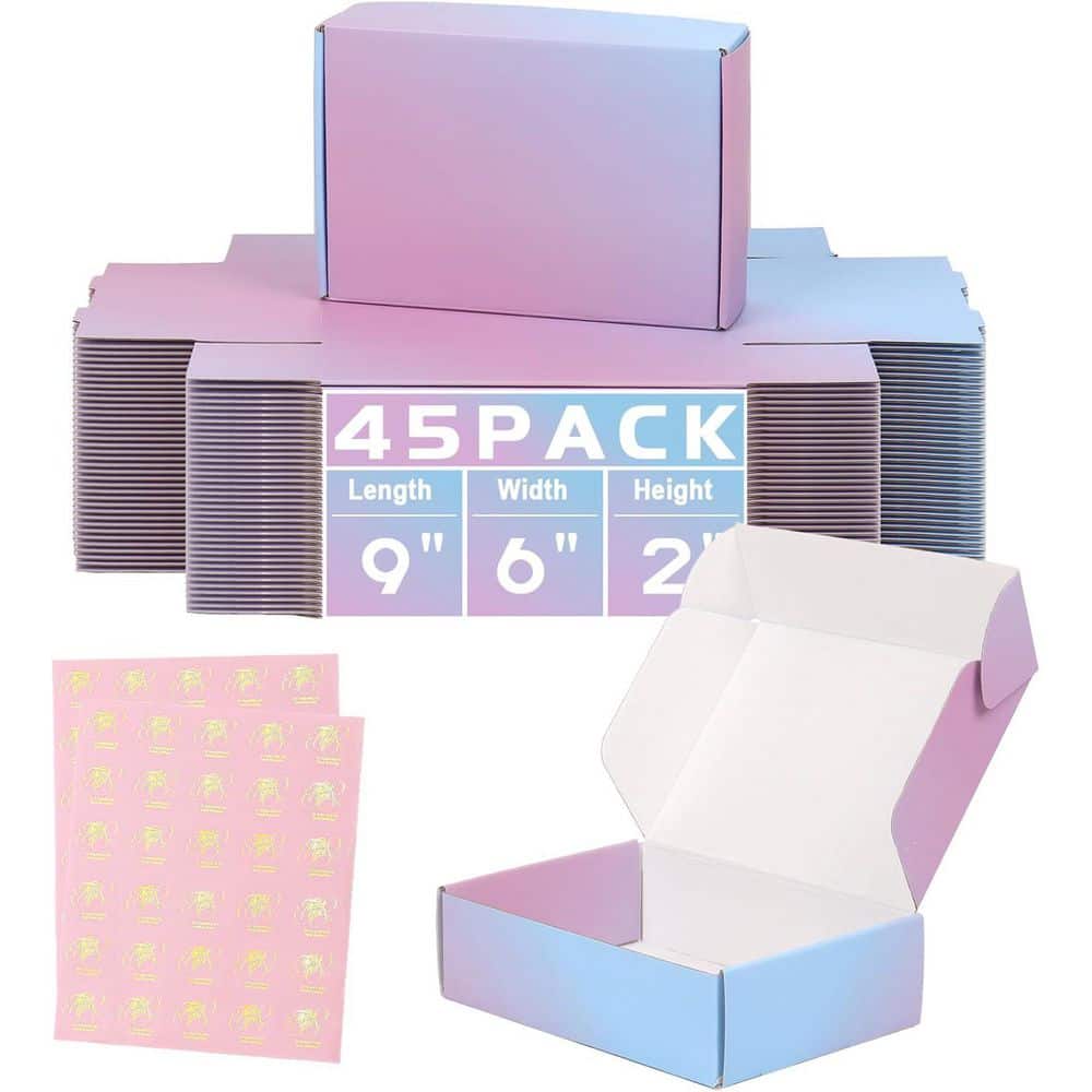5.3 lb. 9x6x2 Corrugated Packaging Mailer Boxes Purple Gradient ...