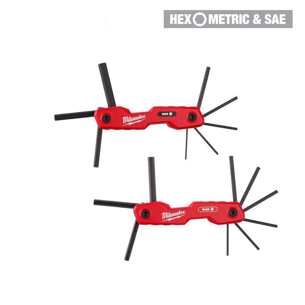 Milwaukee 17-Key Folding Hex Key Sets - SAE/Metric 48-22-2183 - The ...