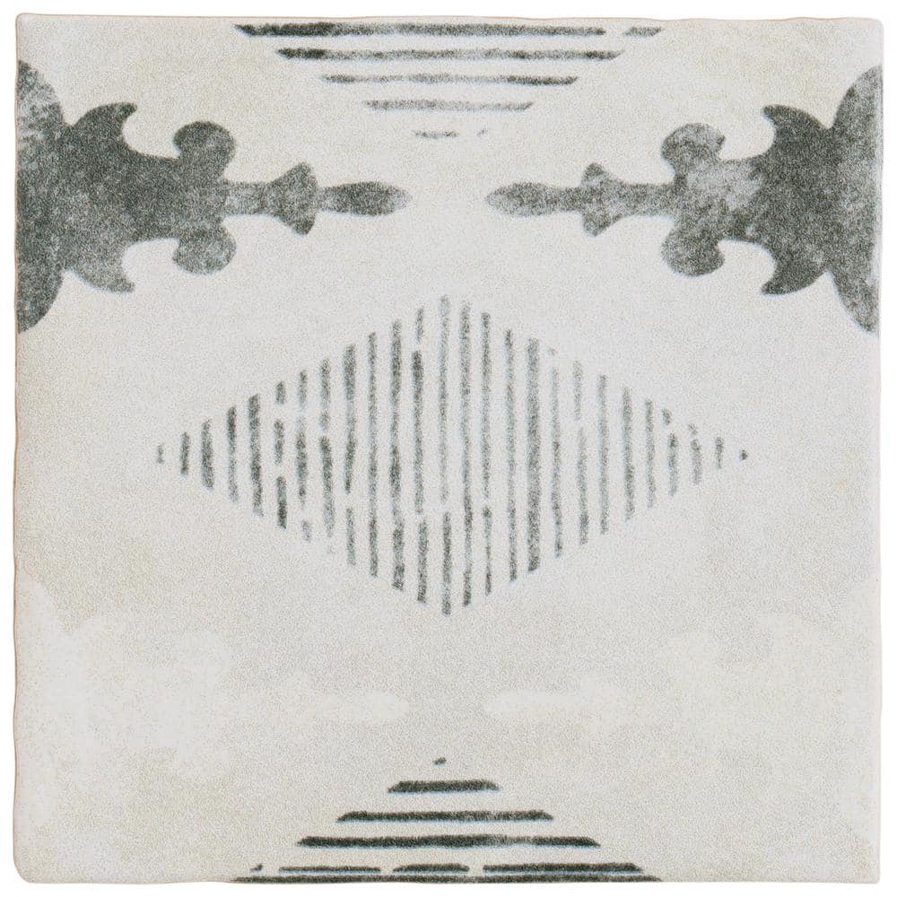 Ivy Hill Tile Paula Purroy Catalan Aztec Gray 5.11 in. x 0.35 in. Matte ...