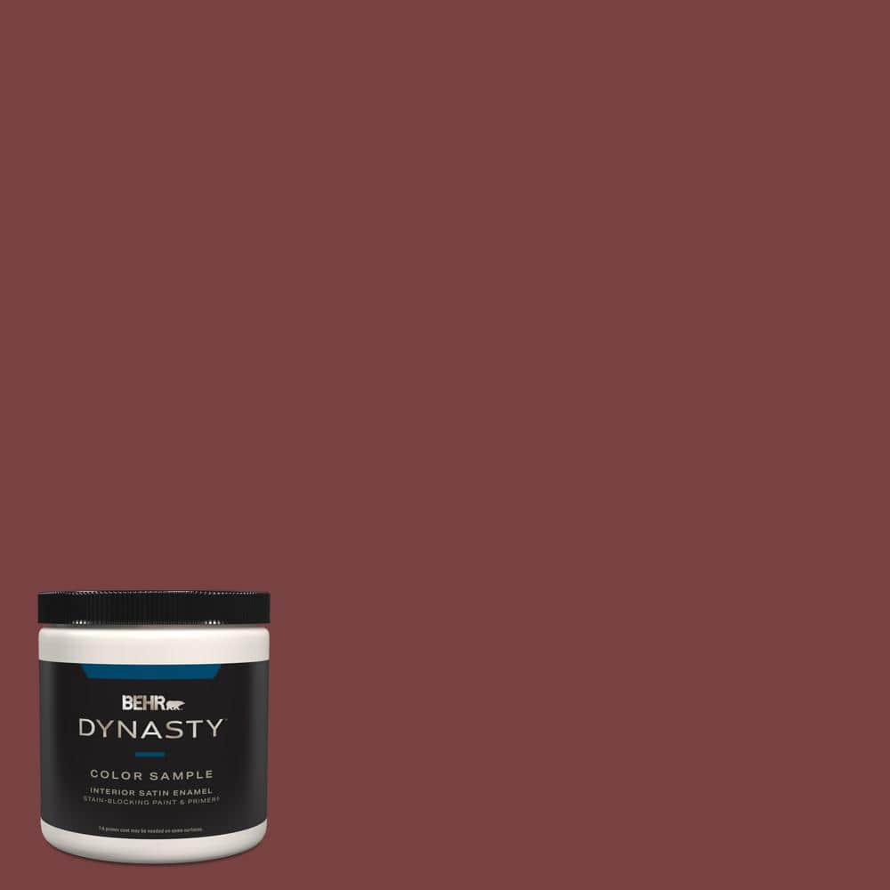 BEHR DYNASTY 8 oz. #PPF-01 Tile Red Satin Enamel Stain-Blocking ...