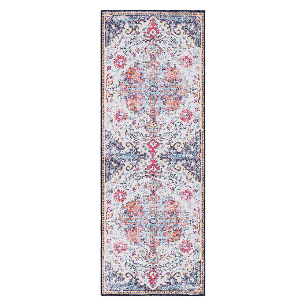 World Rug Gallery Distressed Bohemian Machine Washable 2'6"x10' Multi ...