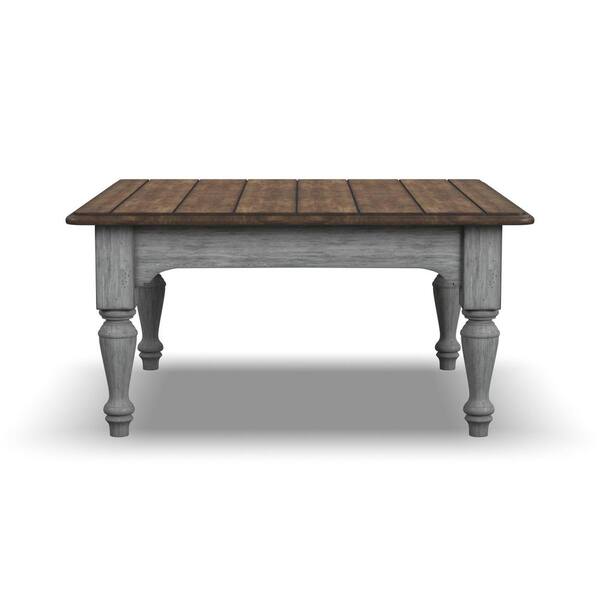HOMESTYLES Elkins 38 in. Gray Square Wood Coffee Table W1447-032 - The ...