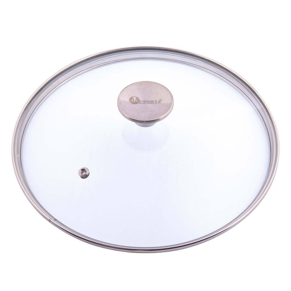 Victoria 10 in. Glass Lid with Stainless Steel Knob for Skillet LID-482 ...