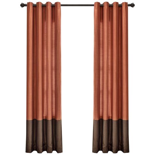 Brown/Rust Solid Rod Pocket Room Darkening Curtain - 54 in. W x 95 in ...