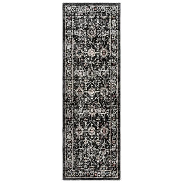 Gertmenian Heirloom Dov Black 3 ft. x 8 ft. Oriental Border Indoor ...