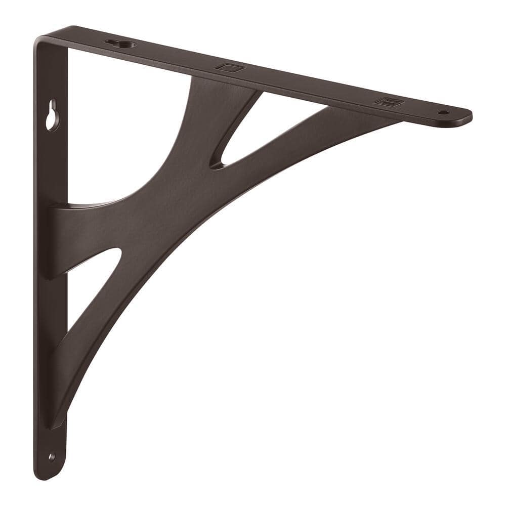 Everbilt 10 in. Bronze Contempo Steel Shelf Bracket 46405PBLHD - The ...