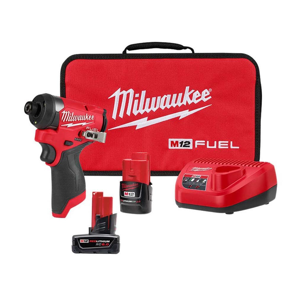 Milwaukee M12 FUEL 12-Volt Lithium-Ion Brushless Cordless 1/4 in. Hex ...