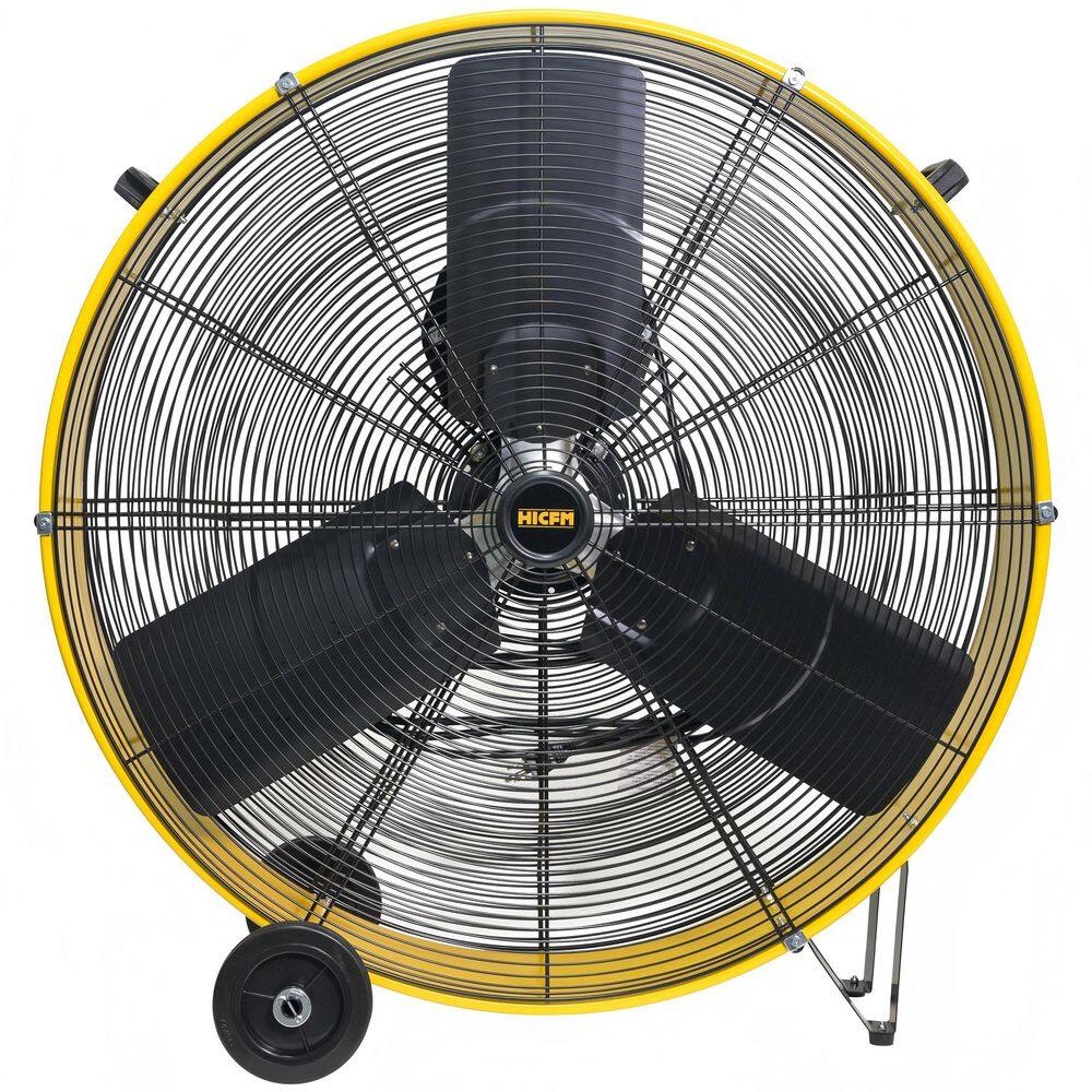HICFM 30 in. Heavy Duty Industrial DC Drum Fan in Yellow, Variable ...