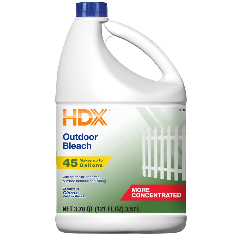 HDX 121 oz. Pro Strength Concentrated Outdoor Liquid Bleach Cleaner ...