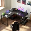 Bestier 55.1 in. Carbon Fiber L-Shaped Computer Desk D464Y-GAMD - The ...