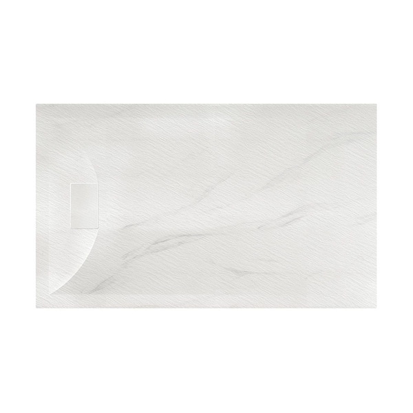 CASTICO 32 in. W x 60 in. L x 1.125 in. H Alcove Solid Composite Stone ...