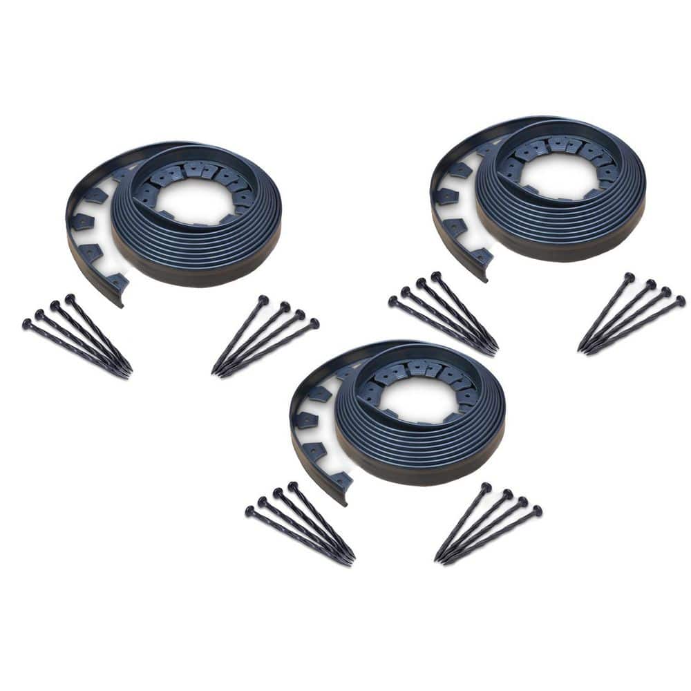 ProFlex 90 ft. (L) x 2 in. (H) x 2.2 in. (W) Black Plastic Tall Wall No ...