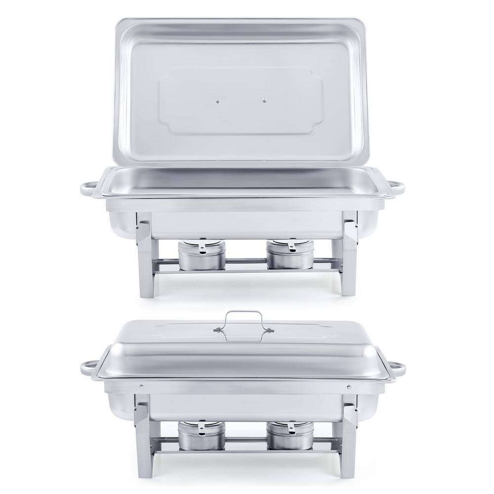Wilprep 9.5 qt. Silver Stainless Steel Chafing Dish Buffet Set with ...