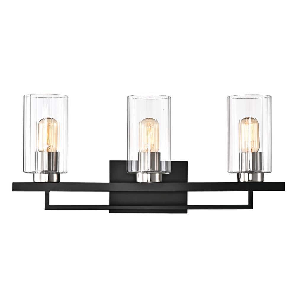 Black And Brushed Nickel Vanity Light