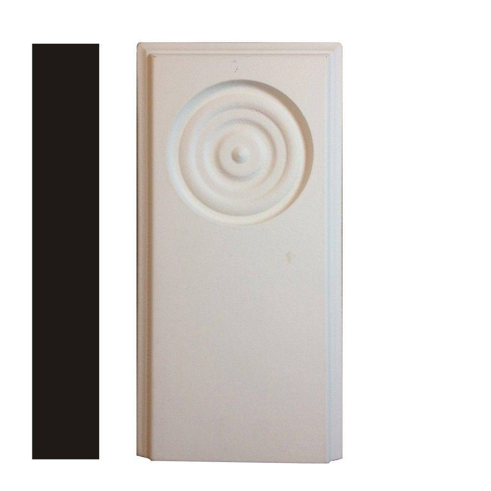 1-1/4 in. x 3-1/2 in. x 6-1/2 in. MDF Primed Plinth Corner Block ...