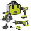 RYOBI ONE+ 18V Cordless 2-Tool Combo Kit w/ Drill/Driver, Circular Saw ...