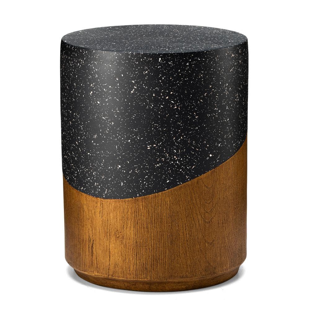 Glitzhome 17.75 in. H Kits and Accessories MGO Faux Terrazzo and Wood ...