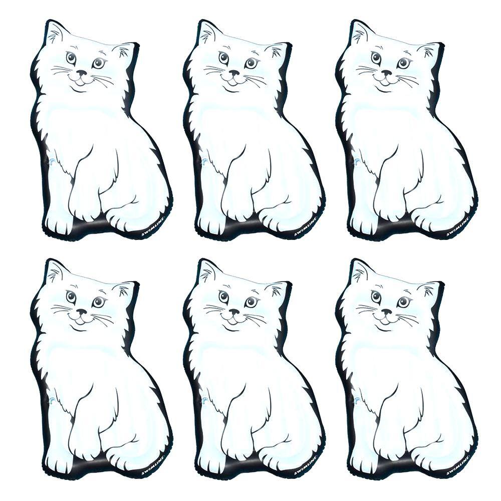 Swimline 79 in. White Inflatable Purrrfect Kitty Pool Float Mattress (6 ...