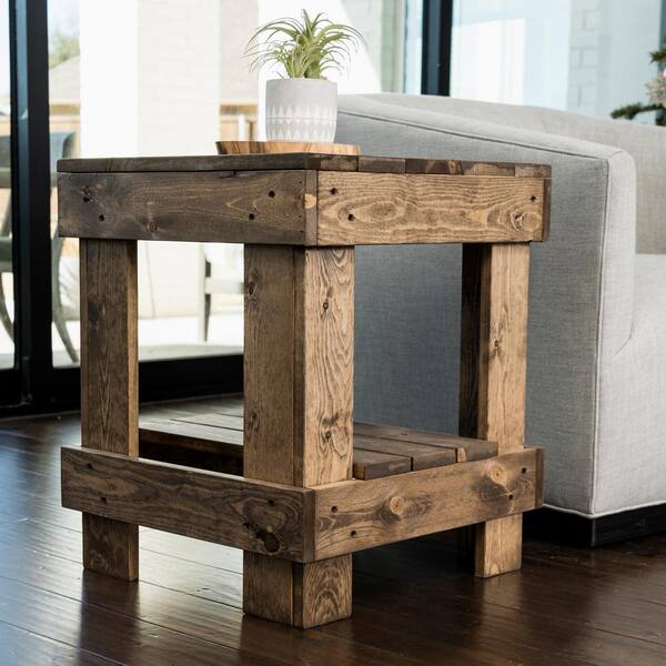 Rustic pine end tables store