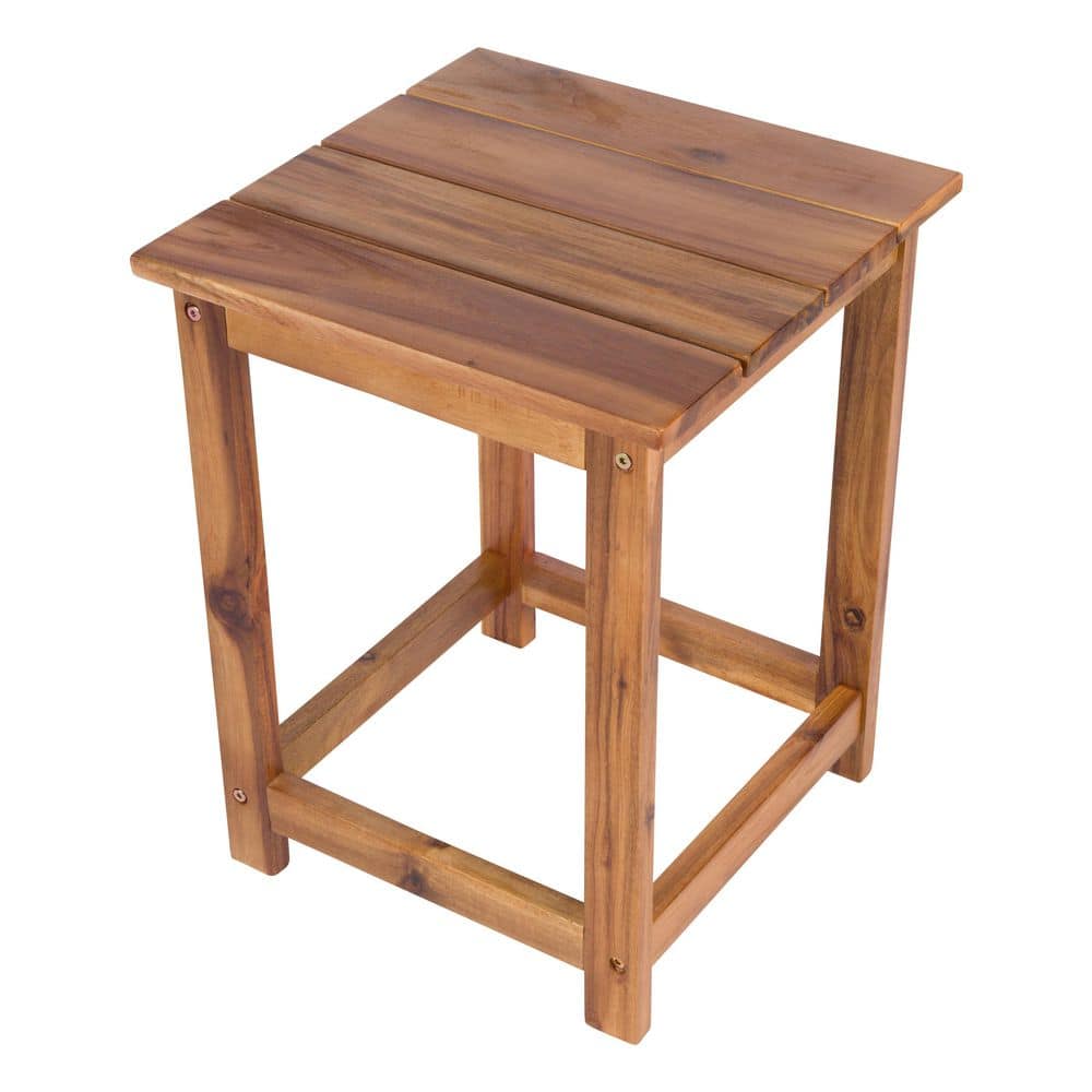 Shine Company 19in. Oak Outdoor Acacia Wood Side Table 7601OA-AC - The ...