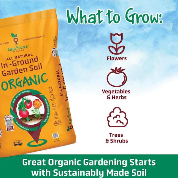 NEARSOURCE ORGANICS Organic In-Ground Garden Soil 1.5 cu. ft., Peat ...