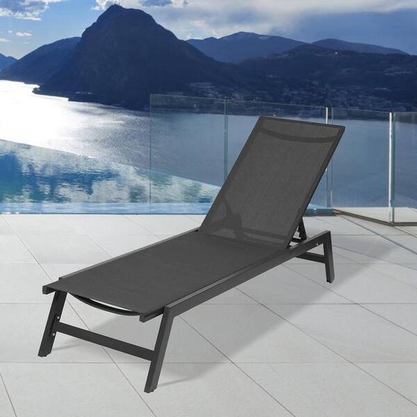Black aluminum chaise lounge store