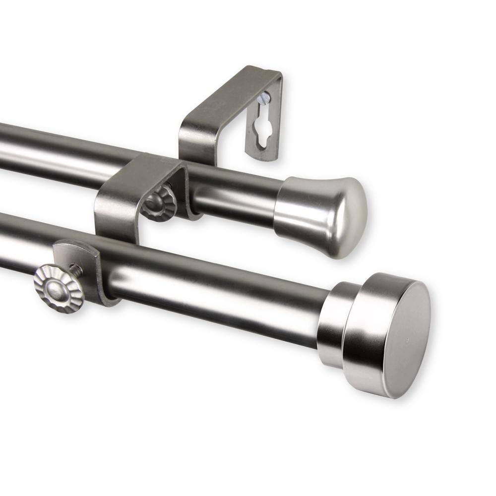 Rod Desyne Topper 48 in. - 84 in. in. - Double Curtain Rod Satin Nickel ...
