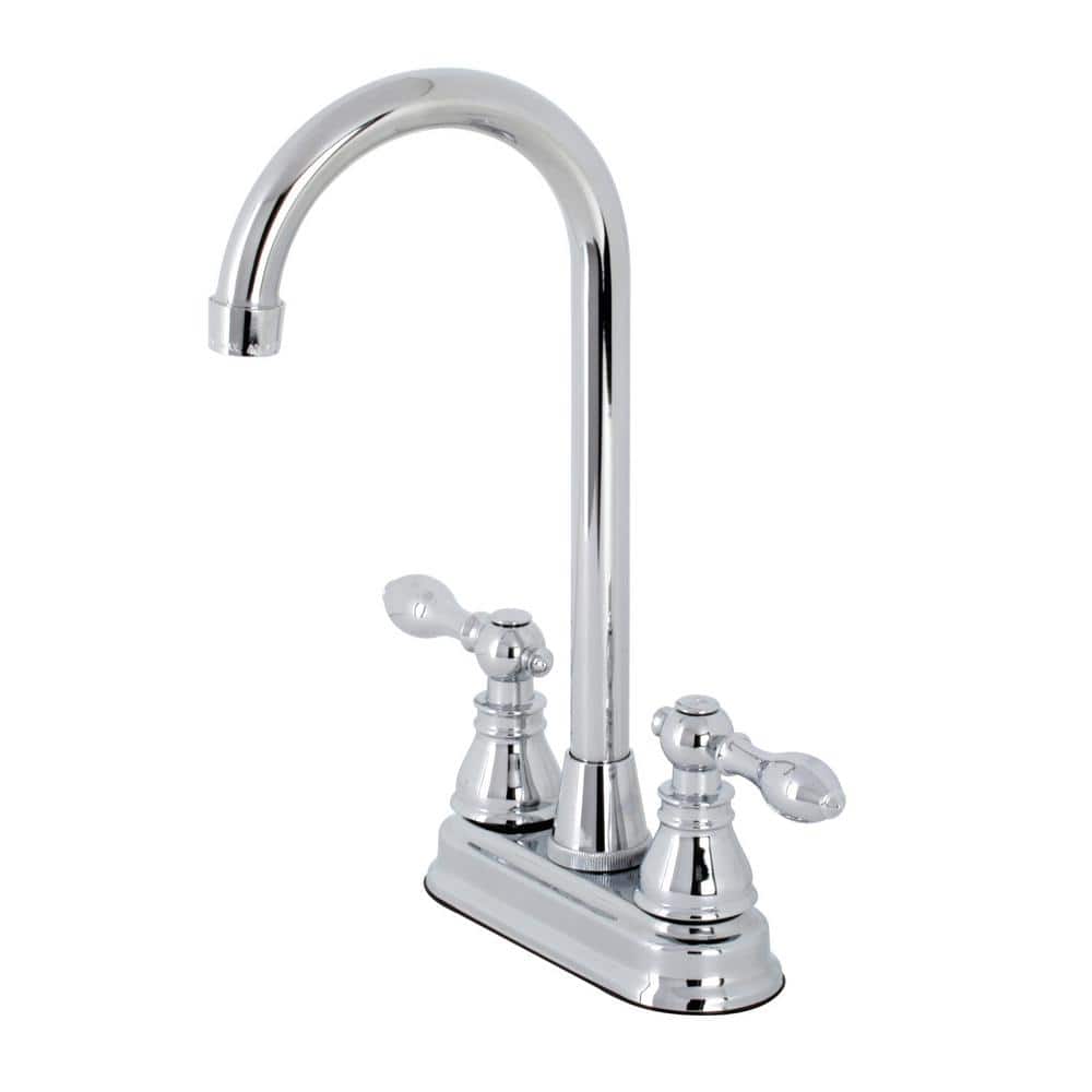 Kingston Brass American Classic 2-Handle Deck Mount Gooseneck Bar Prep ...