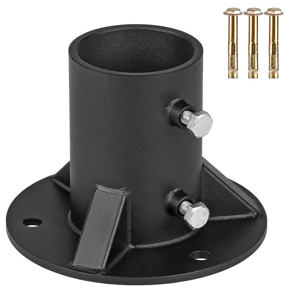 Afoxsos Heavy Duty Metal Fence Post Base Black Scratch Rust Resistant ...