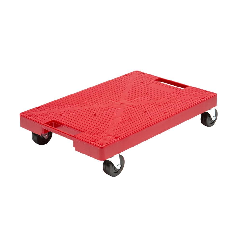 Devault Enterprises 16 in. x 11 in. Multi-Purpose Red Garage Dolly ...