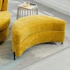 17.3"H X 32.7" W X18.9"D Mustard Chenille Upholstered Half Crescent ...