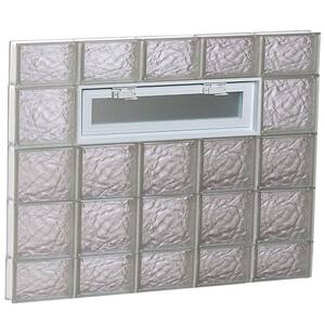 Clearly Secure 38.75 in. x 32.75 in. x 3.125 in. Frameless Ice Pattern ...