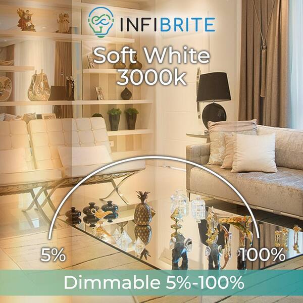InfiBrite 4 in. 3000K Integrated LED Warm White Retrofit Recessed Trim ...