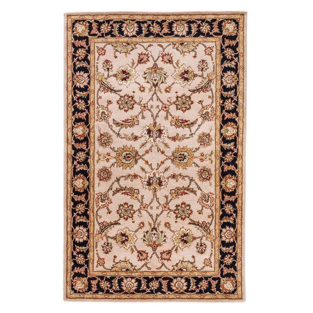 Jaipur Living Mythos Beige 5 ft. x 8 ft. Floral Rectangle Area Rug ...