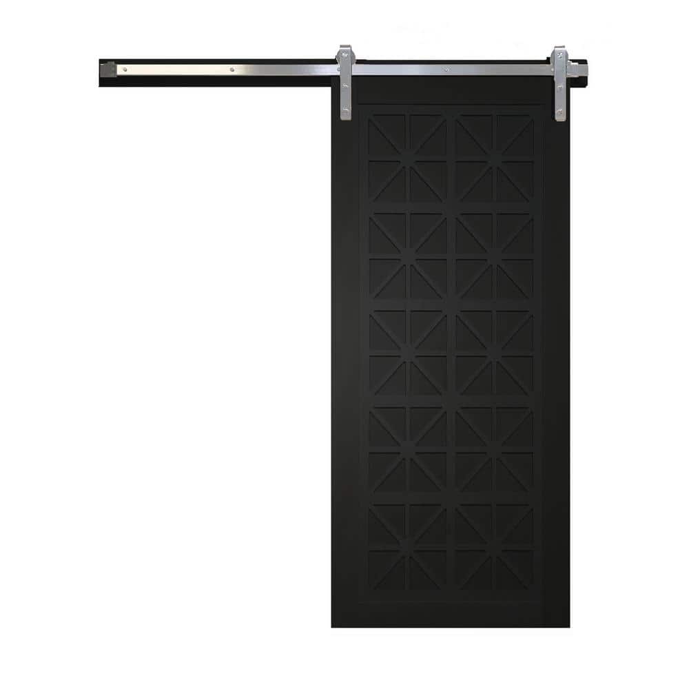 VeryCustom 36 in. x 84 in. Lucy in the Sky Midnight Wood Sliding Barn ...