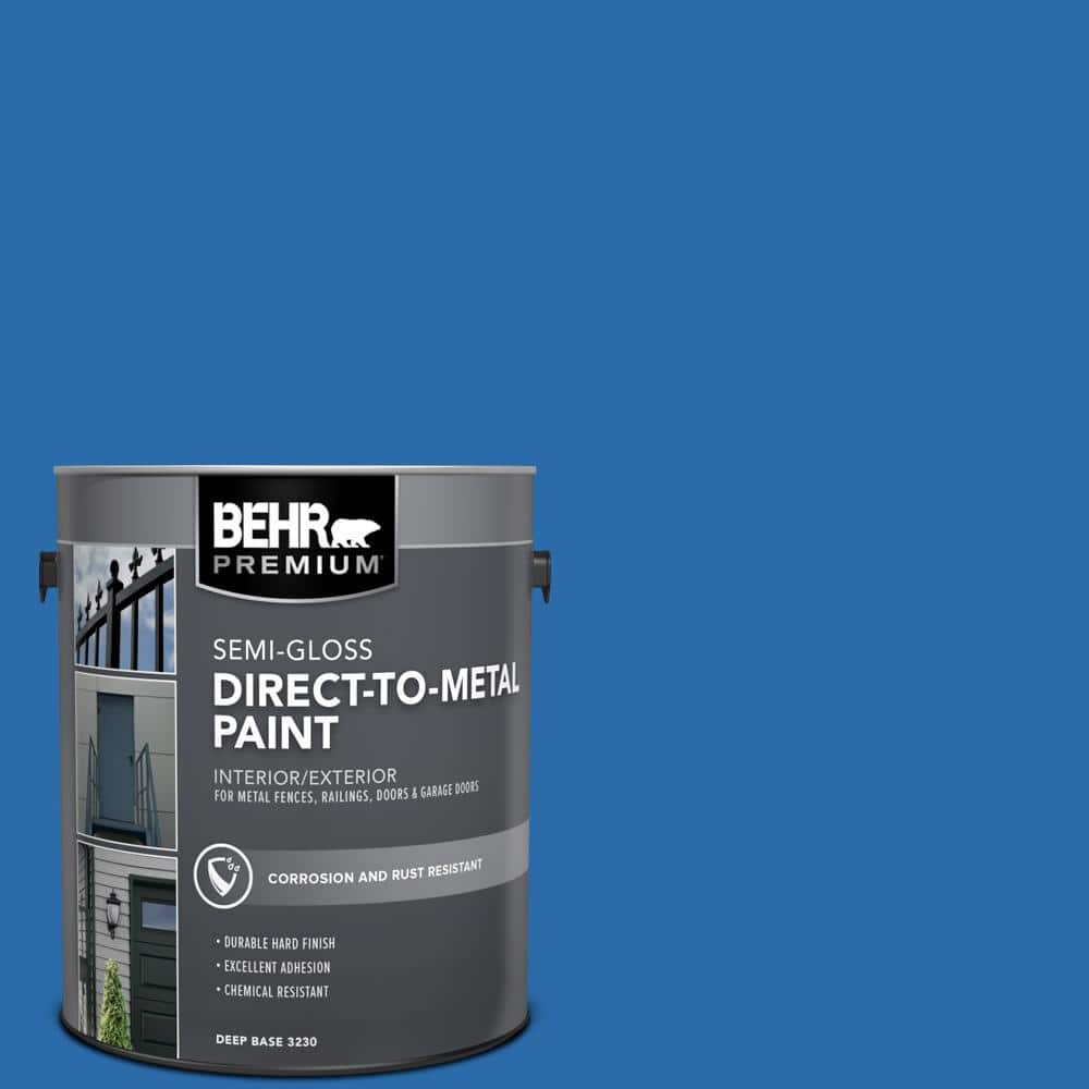 BEHR PREMIUM 1 gal. #MQ4-24 Electric Blue Semi-Gloss Direct to Metal ...
