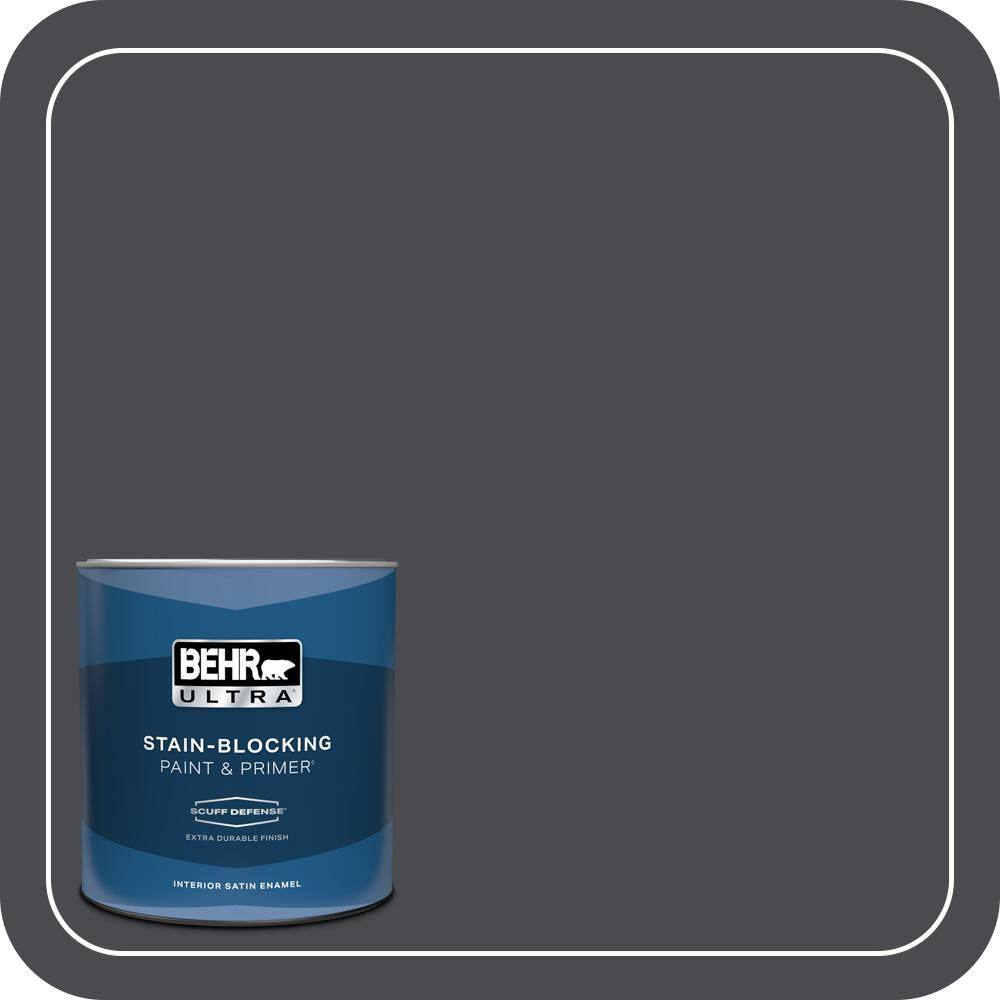 BEHR ULTRA 1 qt. #N500-7 Night Club Extra Durable Satin Enamel Interior ...