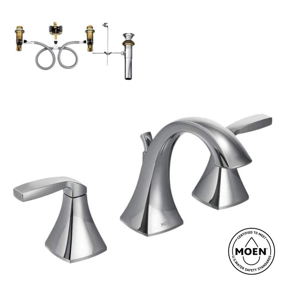 MOEN Voss 8 in. Widespread 2-Handle High-Arc Bathroom Faucet in ...
