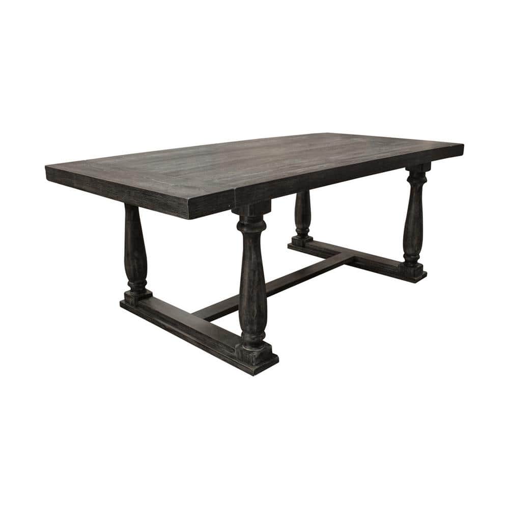 Best Master Furniture Katrina 84 in. Weathered Oak Rectangular Dining ...