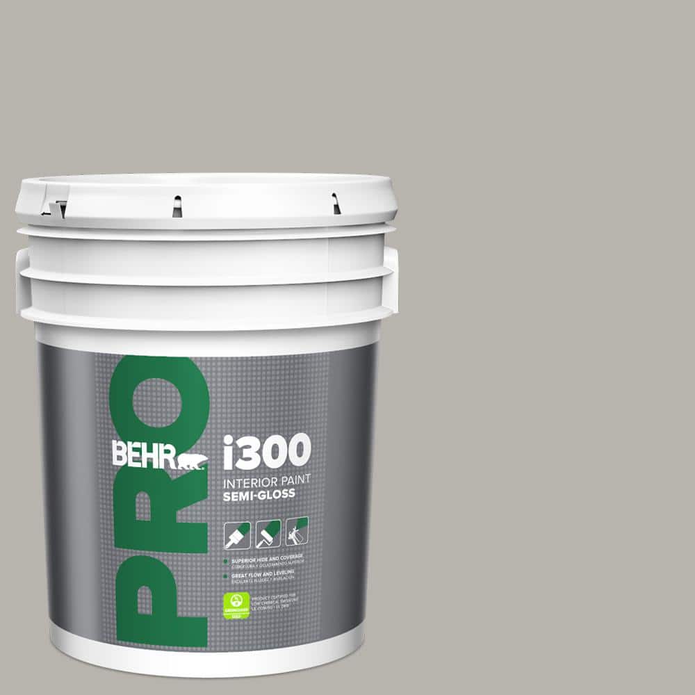 BEHR PRO 5 gal. #PPU24-11 Greige Semi-Gloss Interior Paint PR37005 ...