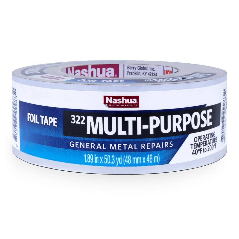 Nashua Tape 1.89 in. x 50 yd. 322 Multi-Purpose HVAC Foil Sealer Duct ...