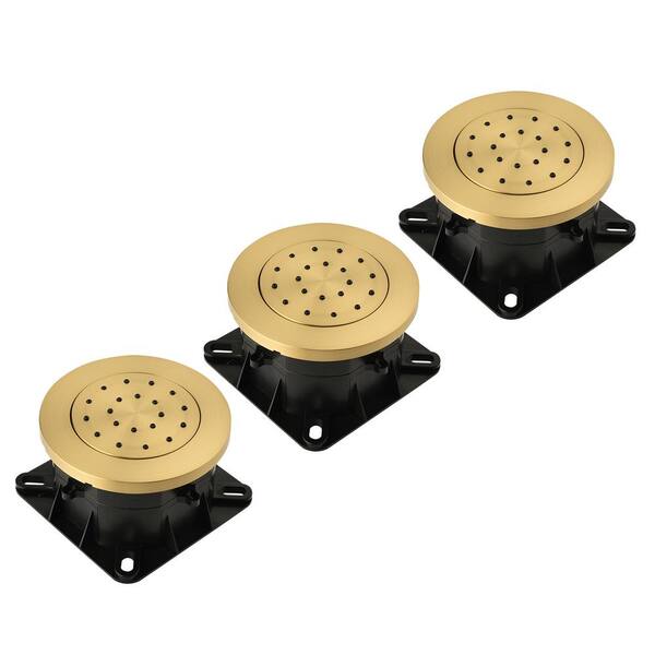 WELLFOR 3-Piece Body Spray/Body Jet in Brushed Gold in Round WA-0502-BG ...