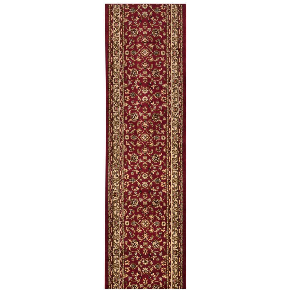 TrafficMaster Marash Red 26 in. W x 144 in. L Stair Runner Rug (Covers ...