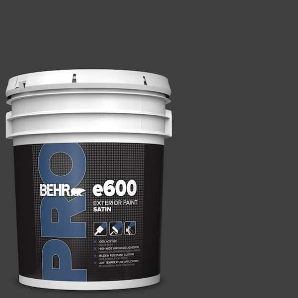 BEHR PRO 5 gal. #ECC-10-2 Jet Black Satin Exterior Paint PR64305 - The ...