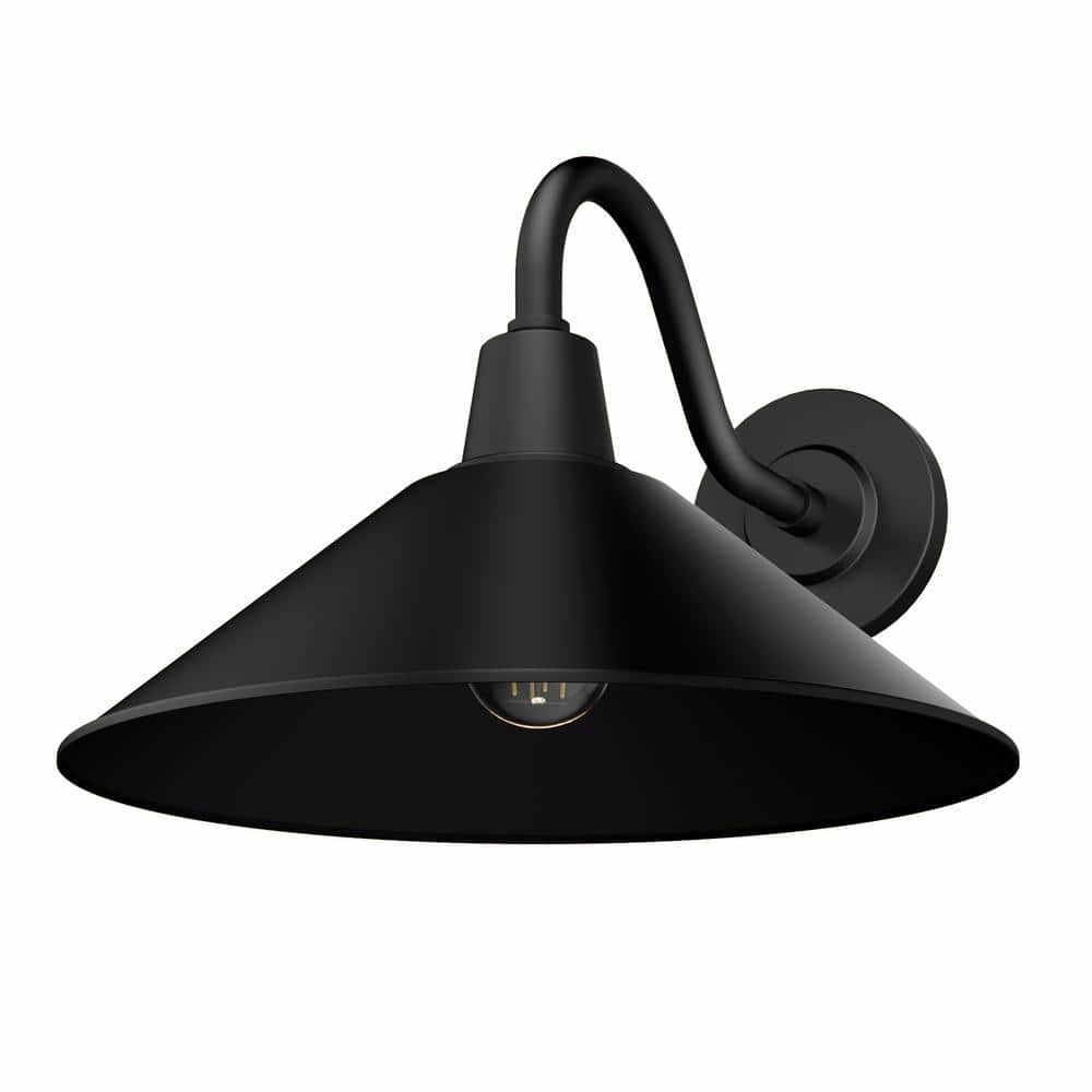 Hunter Skyflow 10.6 in. Matte Black Outdoor Hardwired Barn Sconce with ...