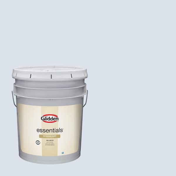 Glidden Essentials 5 gal. PPG1242-1 First Frost Flat Exterior Paint ...