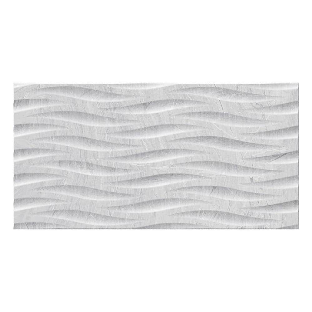 Apollo Tile Sculpt 12.6 in. x 24.6 in. Gray Porcelain Matte Wall and ...